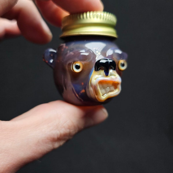 Glass Bear Jar - Etsy