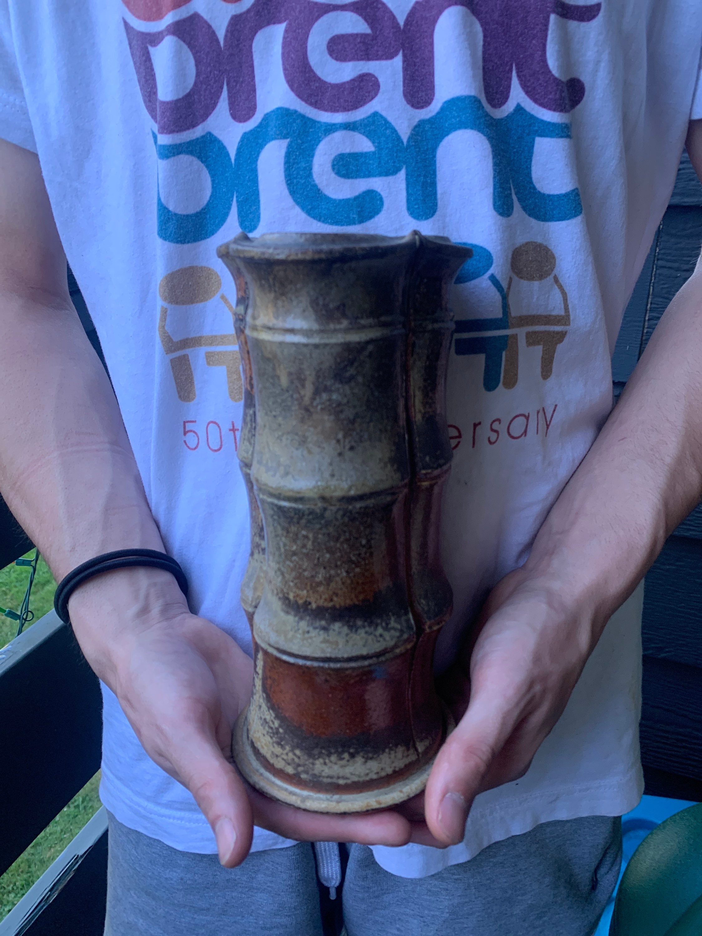 Bamboo Inspired Wood Fire Vase - Etsy