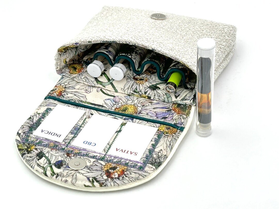 Compact Fabric Cannabis Vape Cartridge Storage Pouch - Etsy