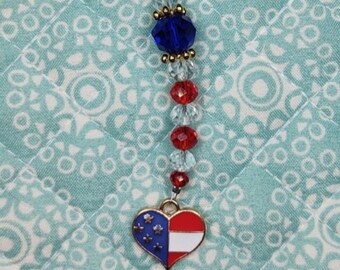 American Flag Star Patriotic Scissor Fob Stitch Beads - Etsy
