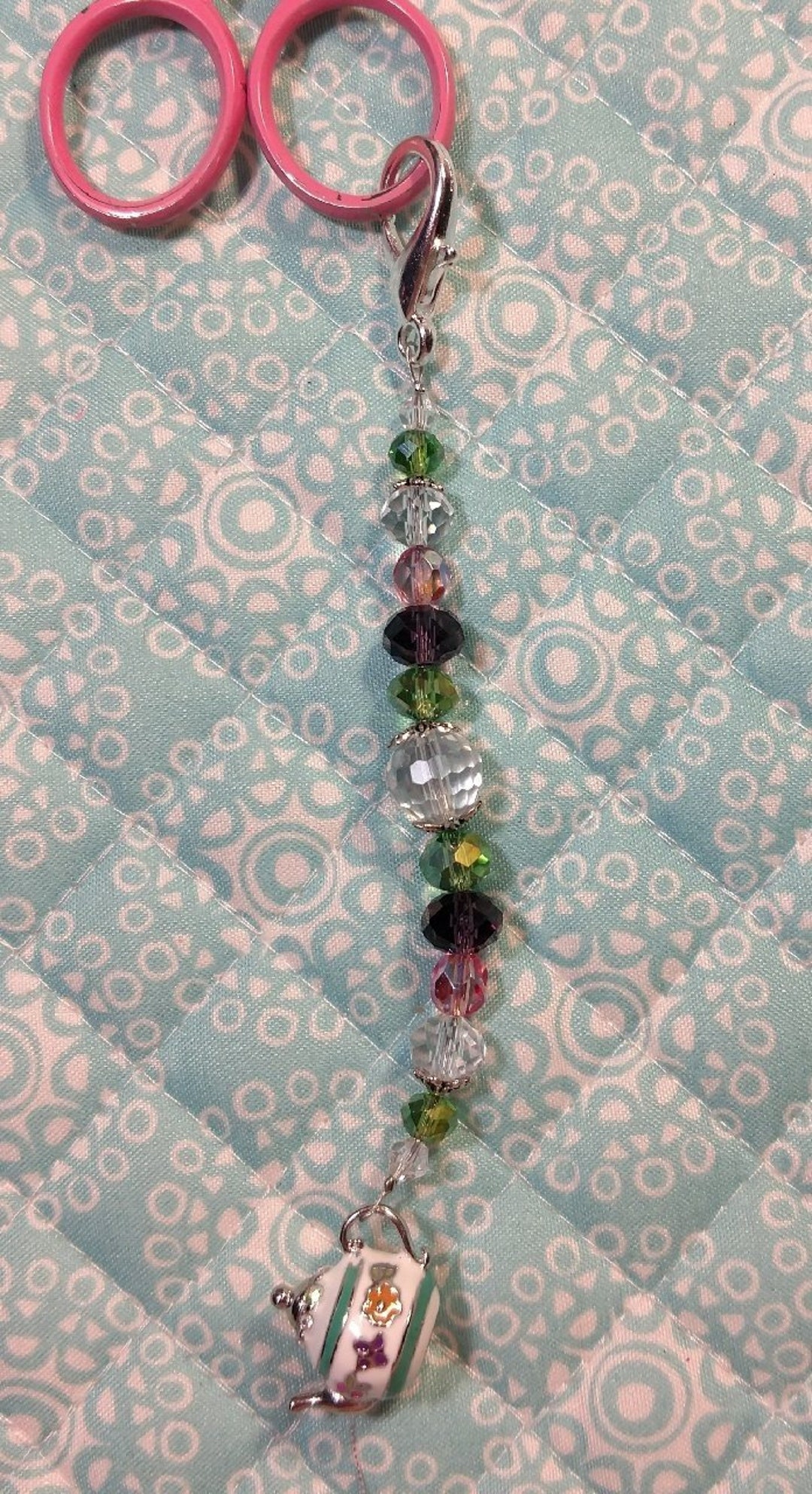 Teapot, Tea, Love, Tea Party, Scissor Fob, Fob, Stitching, Embroidery ...