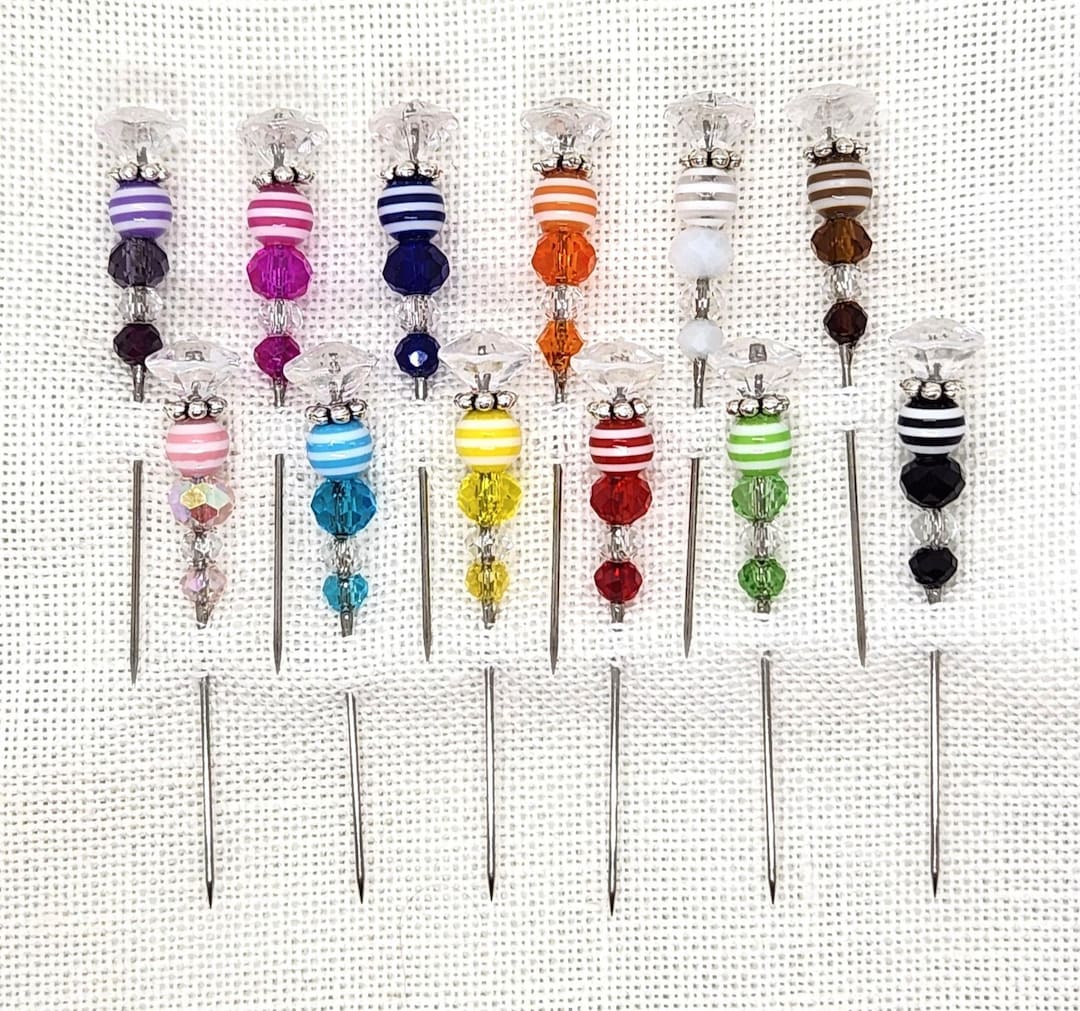 Striped, Round, Counting Pin, Pin, Beads, Decorative, Cross Stitch ...