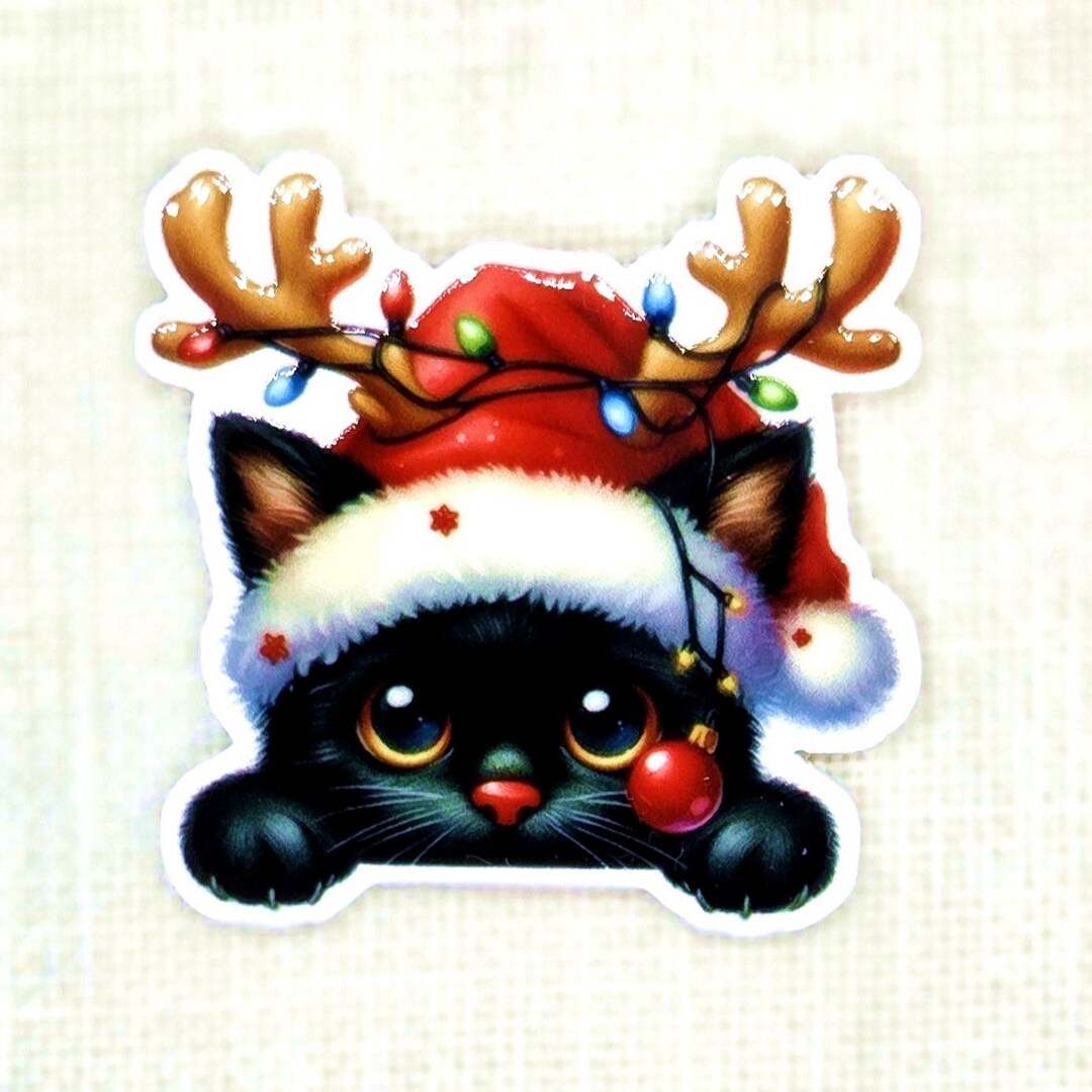 Christmas, Cat, Santa, Reindeer, Needle Minder, Cross Stitch, Stitching ...