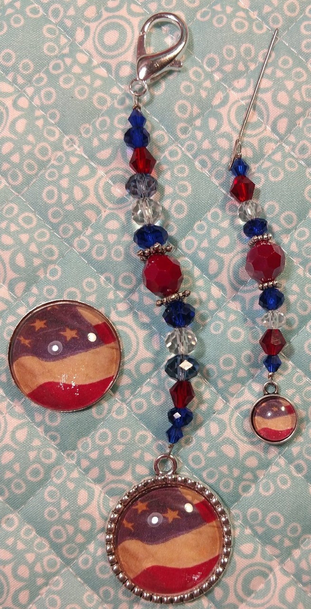 Waving, American, Flag, Patriotic, 4th of July, Scissor Fob, Frogger ...