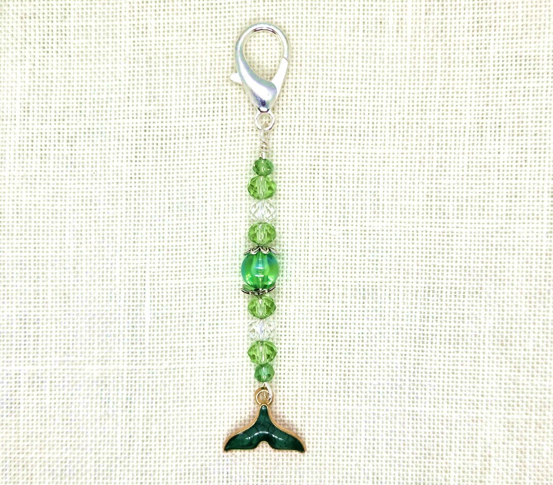 Tail, Green, Whale, Mermaid, Mini Fob, Zipper Pull, Bag, Fob, Scissors ...