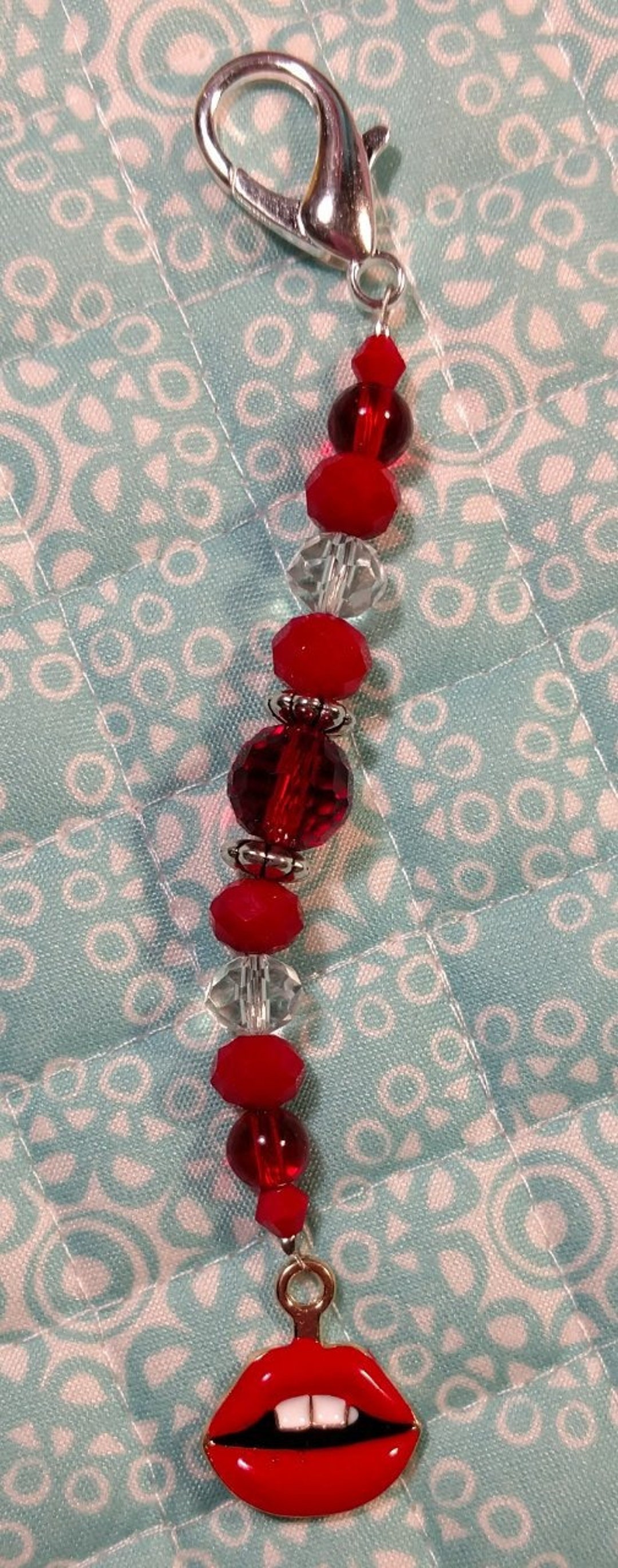 Lips, Lipstick, Mouth, Red, Scissor Fob, Fob, Stitching, Embroidery ...