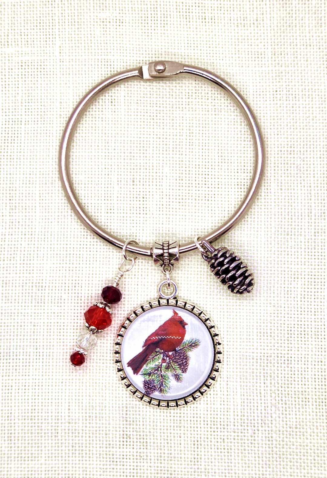 Cardinal, Bird, Pinecone, Pine, Floss Ring, Floss, Threads, Cross ...