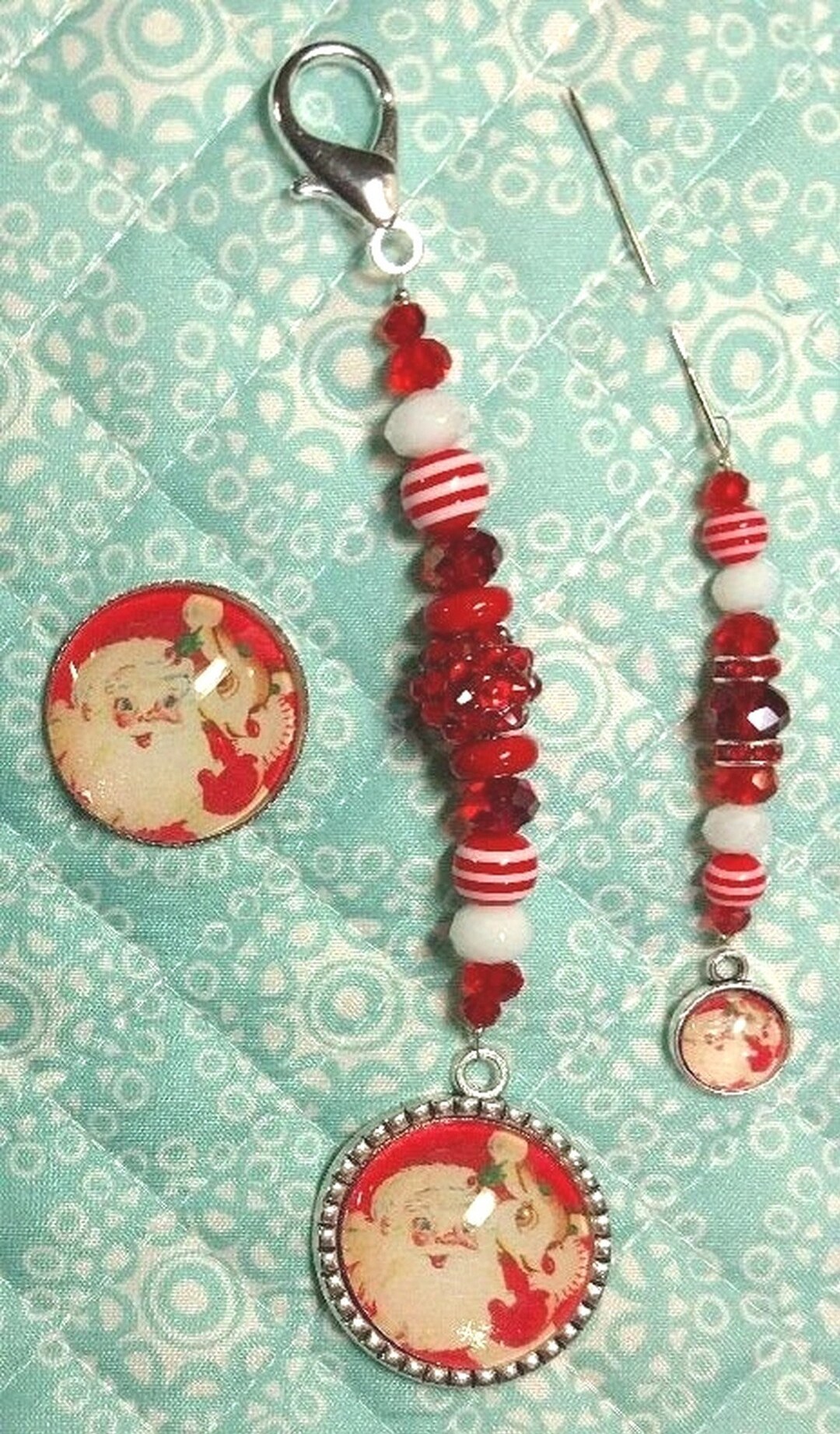 Vintage, Santa, Reindeer, Christmas, Scissor Fob, Needle Minder ...