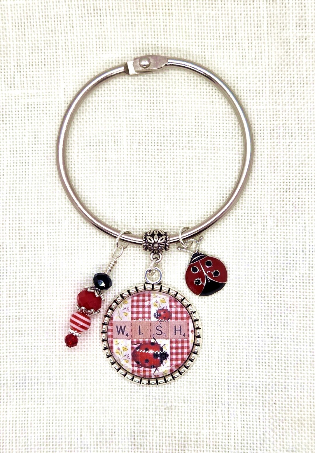 Ladybug, Wish, Gingham, Insect, Floss Ring, Floss, Threads, Cross ...