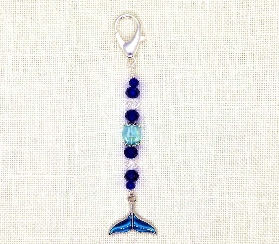 Tail, Blue, Whale, Mermaid, Mini Fob, Zipper Pull, Bag, Fob, Scissors ...