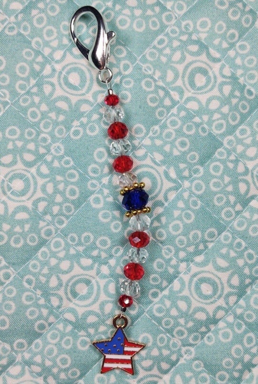 American Flag Star Patriotic Scissor Fob Fob Stitching - Etsy