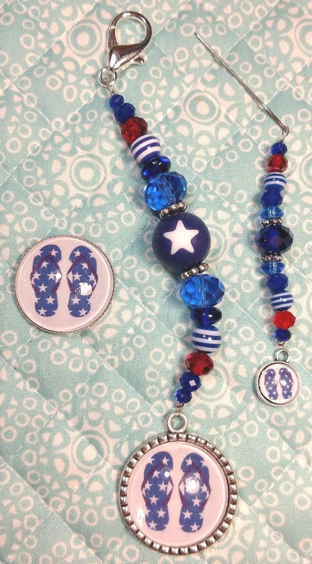 Flip, Flops, Star, Blue, Sandals, Scissor Fob, Frogger, Needle Minder ...