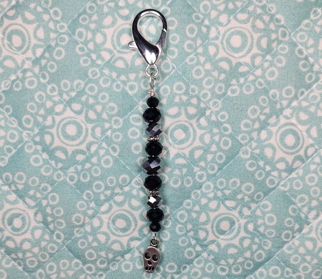 Skull, Skeleton, Halloween, Zipper Pull, Project Bag, Fob, Scissor Fob ...