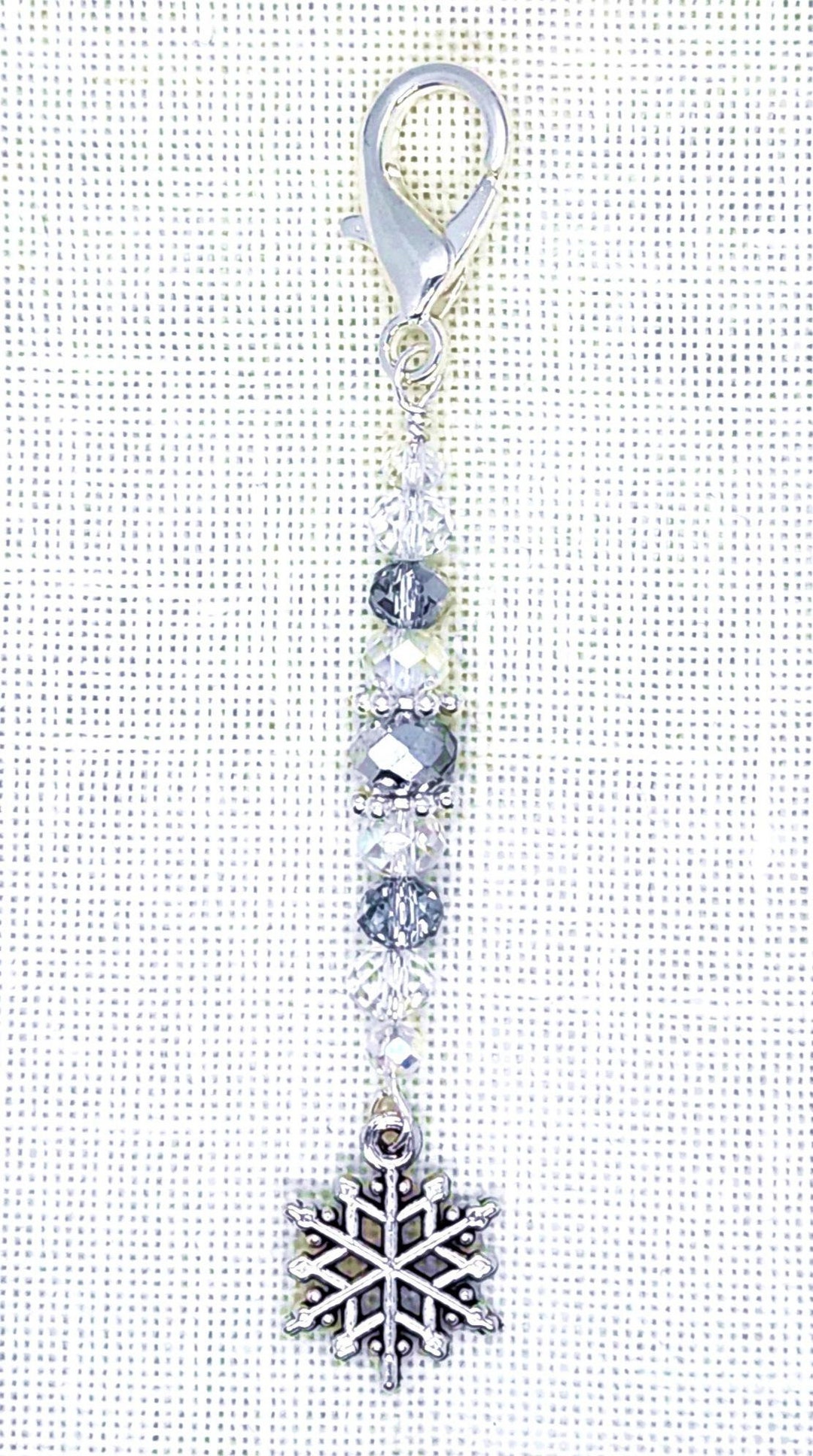 Snowflake, Silver, Winter, Christmas, Zipper Pull, Fob, Scissor Fob ...