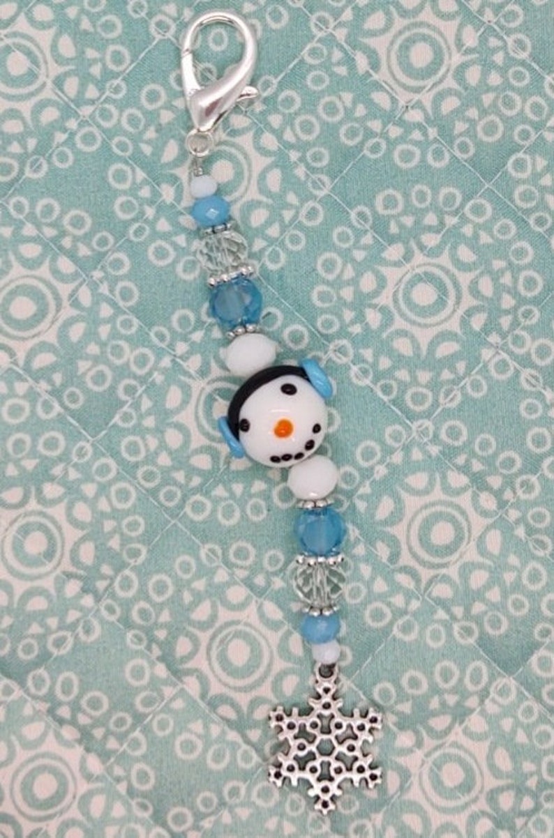 Snowman Snow Earmuffs Christmas Scissor Fob Fob - Etsy