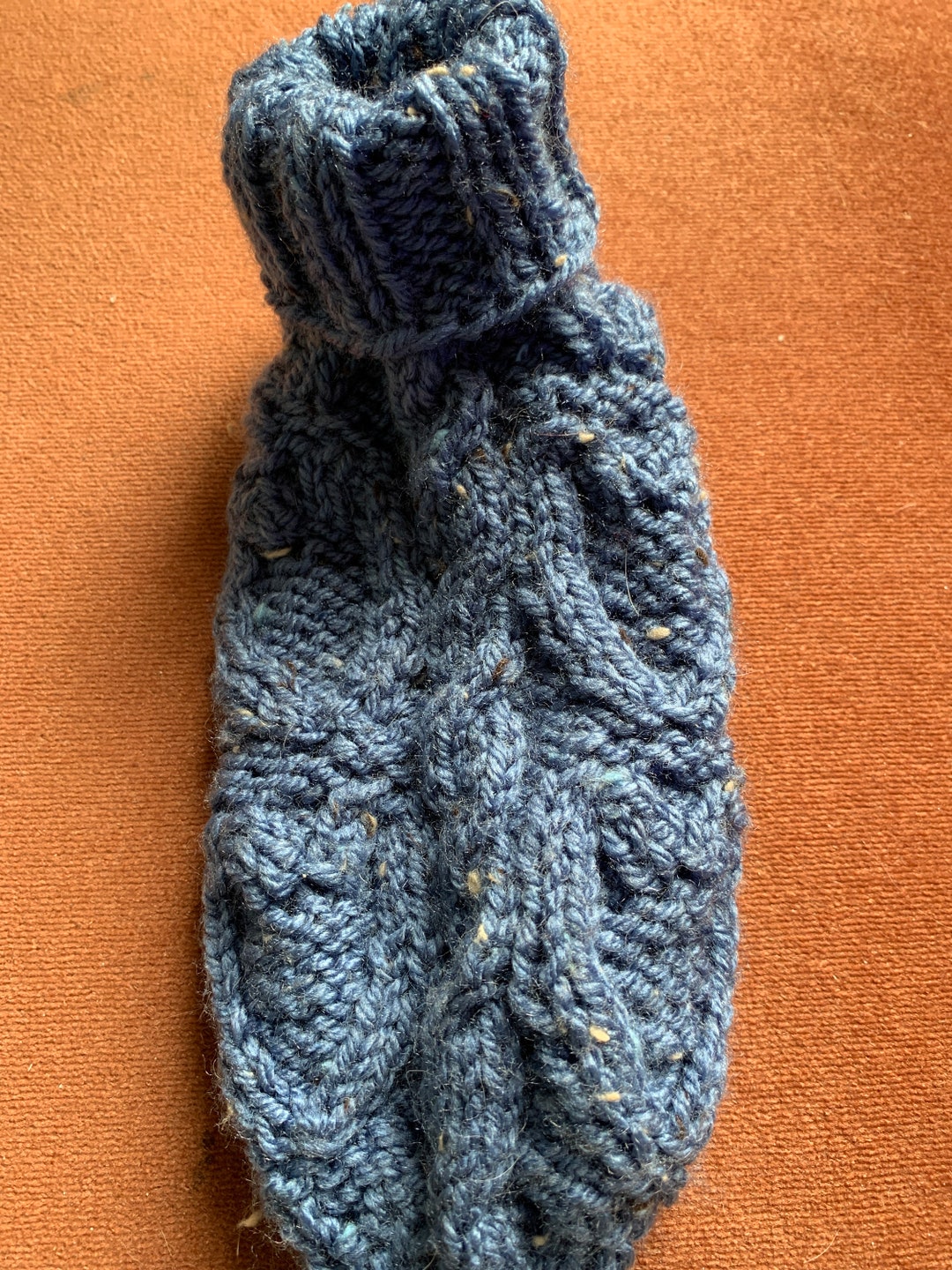 7” Hand Knit Dog Coat, Heart Pattern,20% Wool Blend Aran, Chihuahua ...