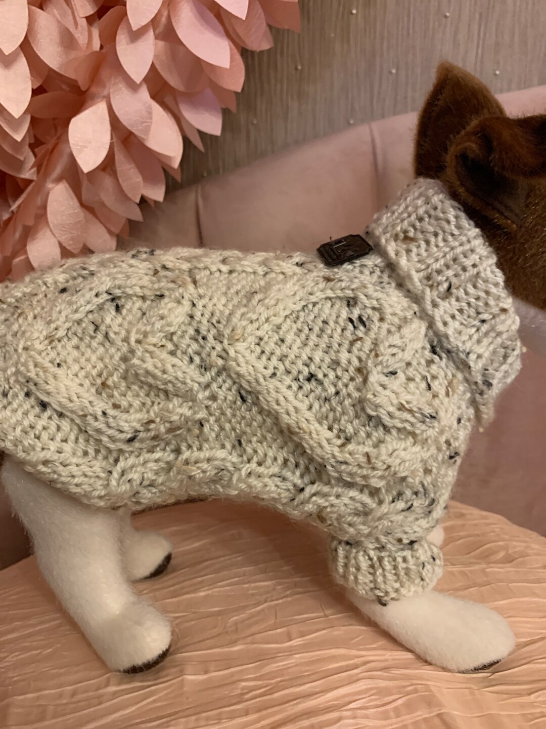 Natural Aran 9 Inch Dog Sweater Coat Clothes Puppy Jumper for Small ...