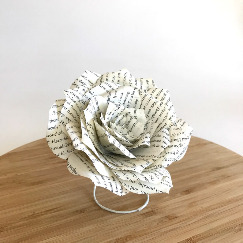 Book page paper rose Sold individually in 3 or 5 inch size | Etsy