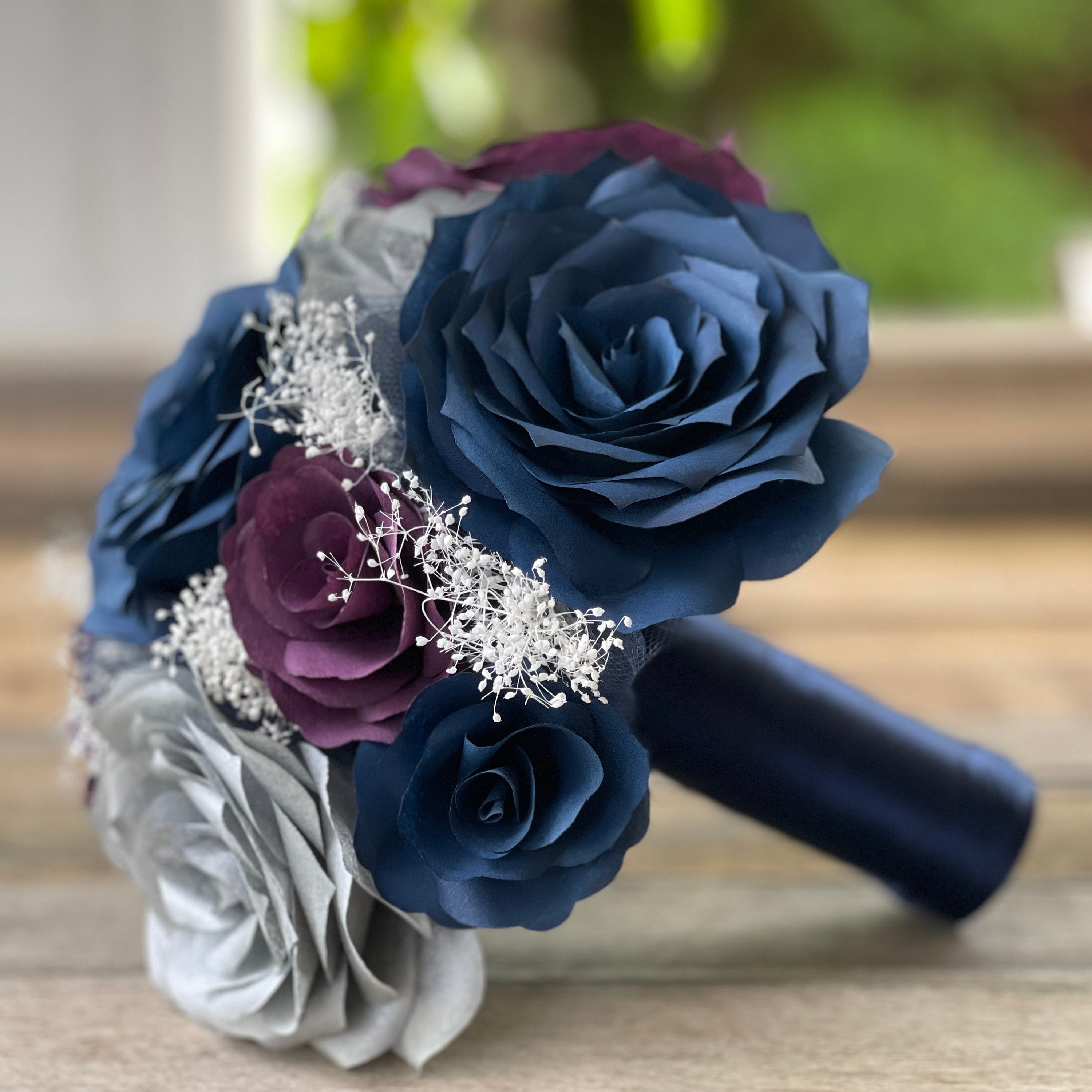 Navy Blue And Silver Wedding Flowers