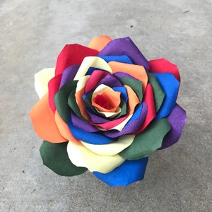 Rainbow Rose - Paper Flower - Etsy