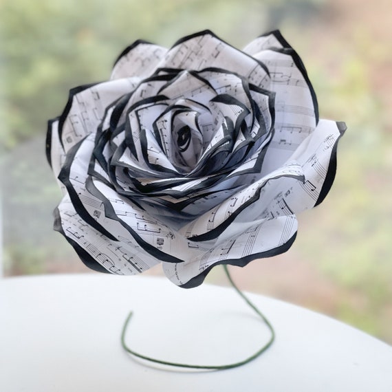 Music Note Paper Flowers Paper Music Rose - Etsy