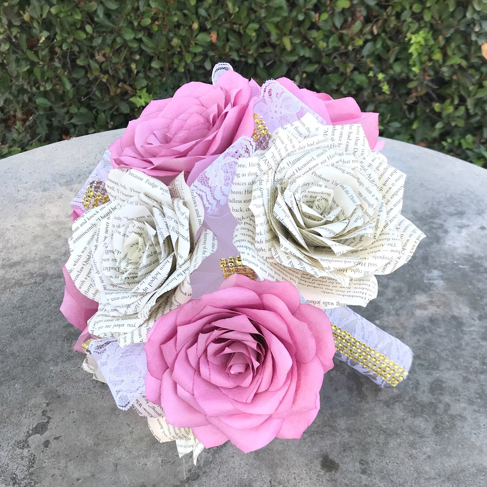 Paper Book Page and Filter Paper Rose Wedding Bouquet Colors - Etsy