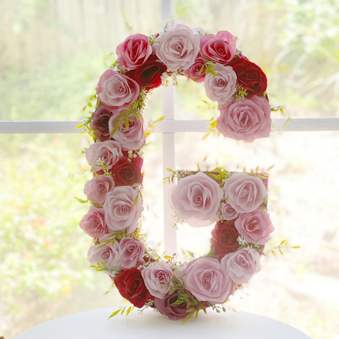 Paper Flower Letter in Shades of Pink - Nursery Decor - Floral Letter ...