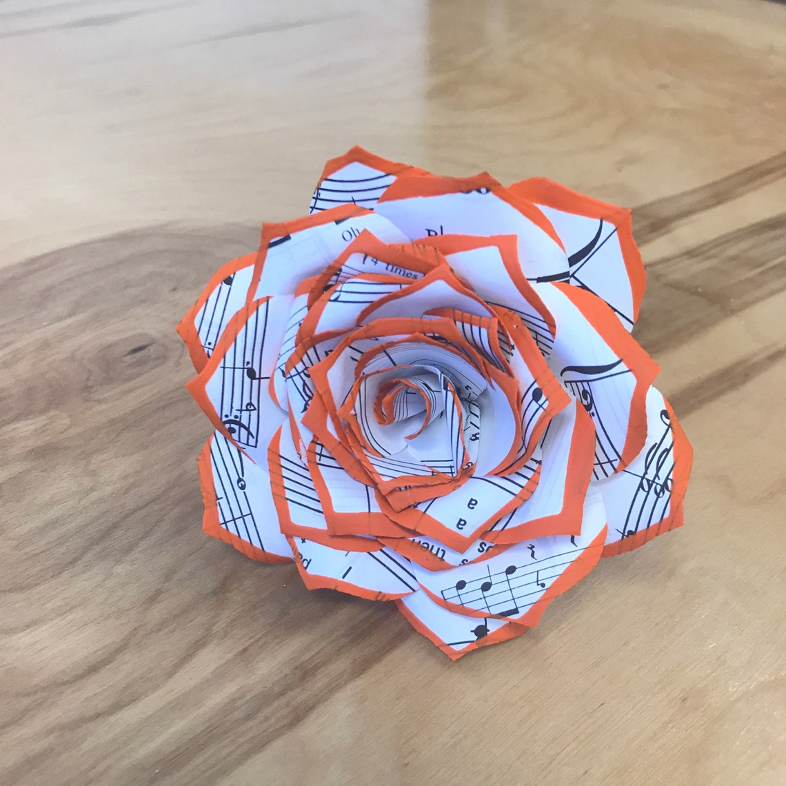 Music Note Paper Flowers Paper Music Rose Etsy
