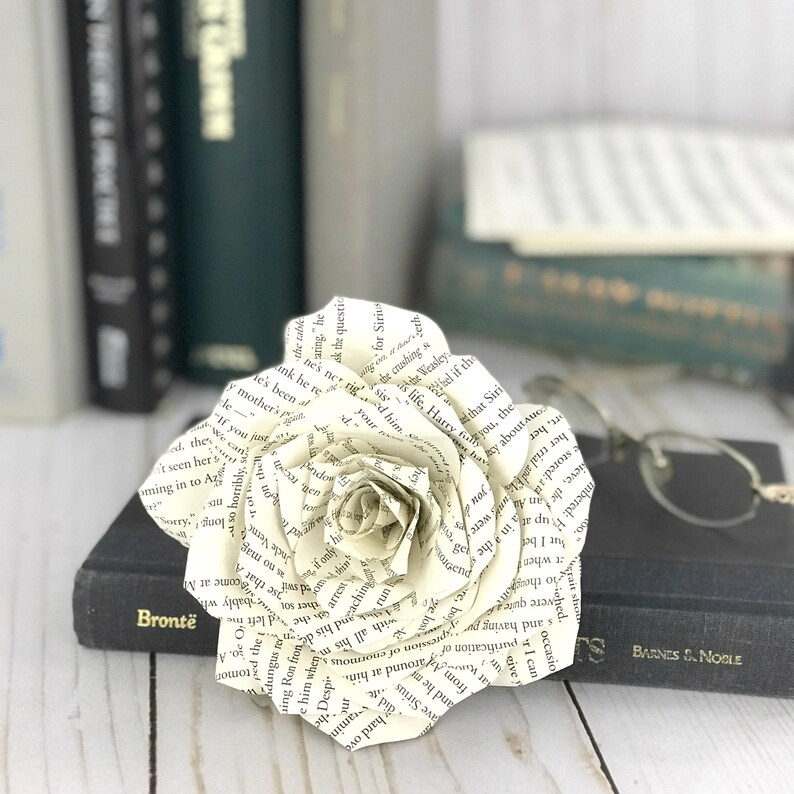 Book page paper rose Sold individually in 3 or 5 inch size | Etsy