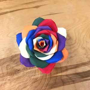 Rainbow Rose - Paper Flower - Etsy