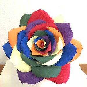Rainbow Rose - Paper Flower - Etsy