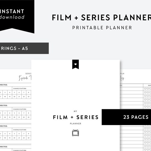 TV Show Journal Printable Inserts A5 TV Series Review - Etsy