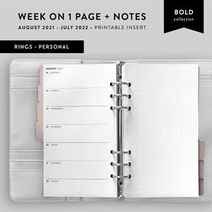 Personal 2021-2022 Weekly Planner Printable Horizontal Week - Etsy UK