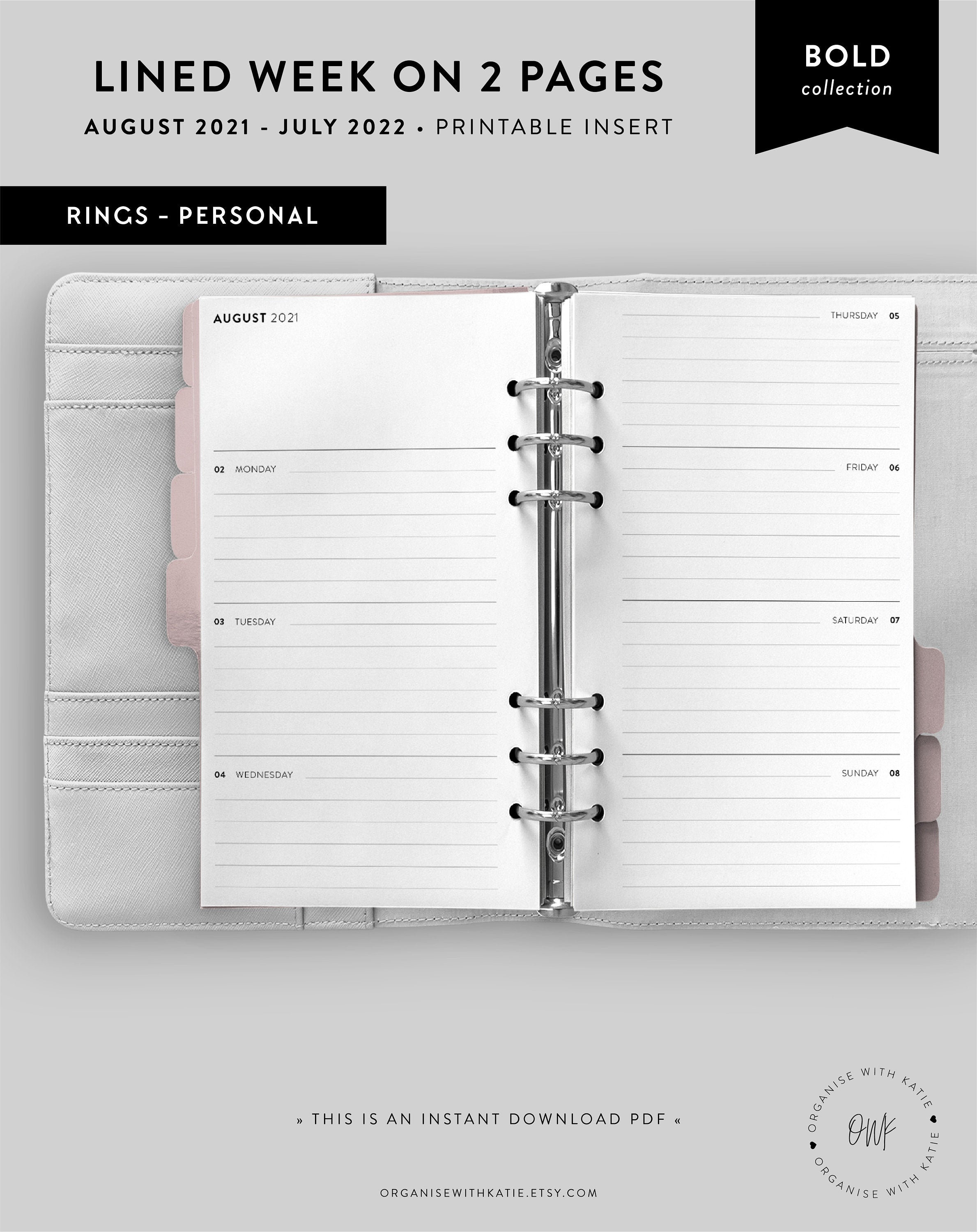 Paper Calendars & Planners Paper & Party Supplies Personal Rings 2021 ...