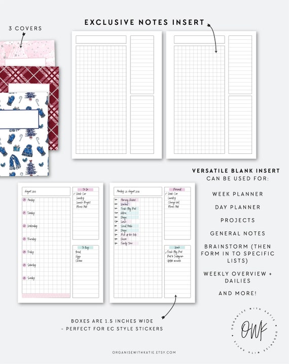 Paper & Party Supplies Printable Planner Inserts Week Planner Dashboard ...