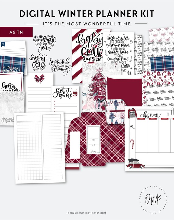 Paper & Party Supplies Printable Planner Inserts Week Planner Dashboard ...