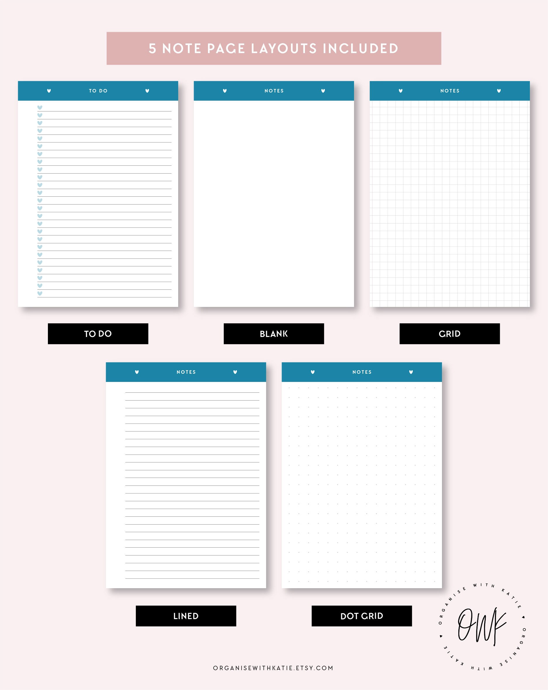 Paper & Party Supplies Calendars & Planners Paper Lists Inserts Dot ...