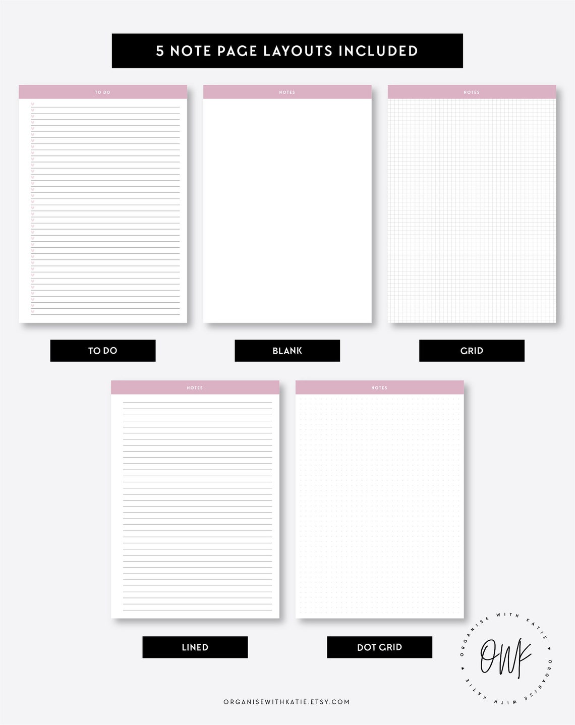 A4 Printable Notes and to Do Pages Filofax Inserts Printable - Etsy UK
