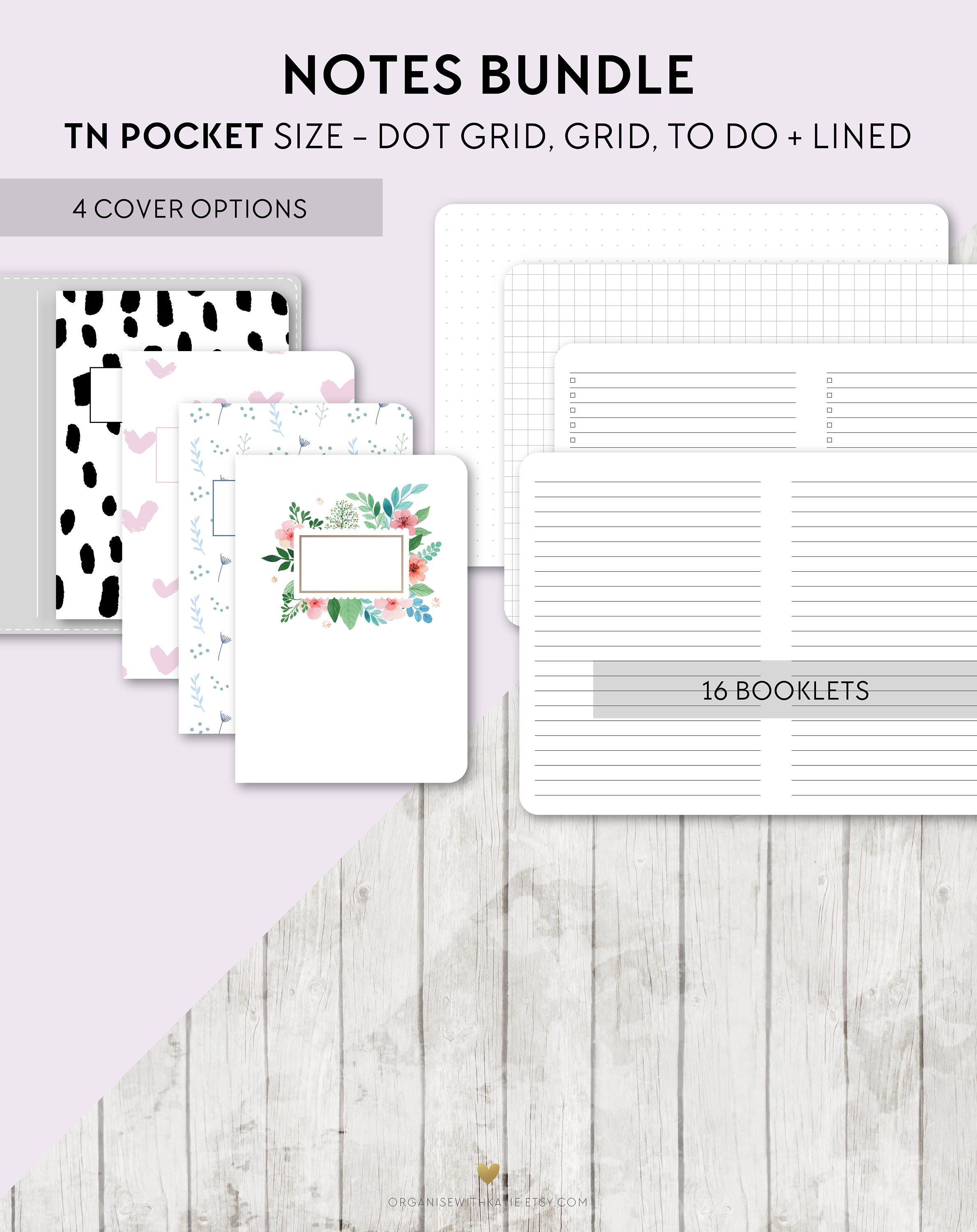 TN POCKET Size: Notes Bundle Printable Travelers Notebook | Etsy