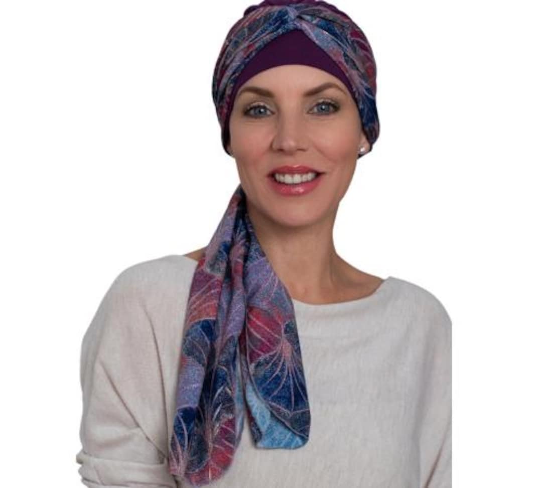 Sunrise Cap With Attached Scarf for Women, Chemo Headwear - Etsy