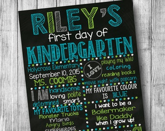 First Day of School Printable Chalkboard Poster First Day of ...
