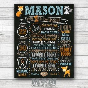 Woodland First Birthday Chalkboard Sign Forest Birthday - Etsy Canada