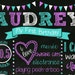 Purple and Teal First Birthday Chalkboard Poster Girl Chalkboard ...