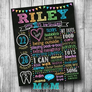 Rainbow First Birthday Chalkboard Rainbow Theme Chalkboard - Etsy Canada