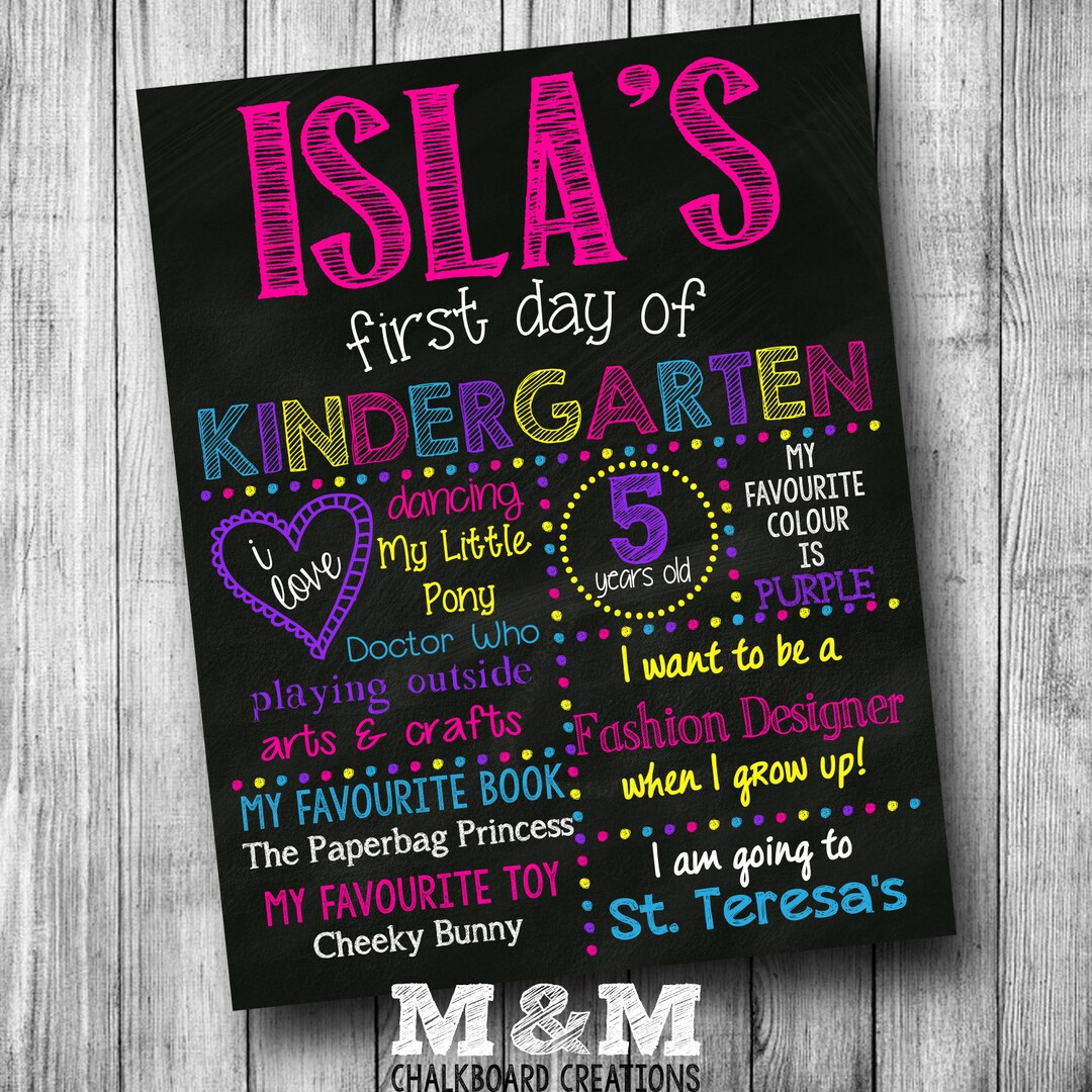 First Day of School Printable Chalkboard Poster First Day of ...