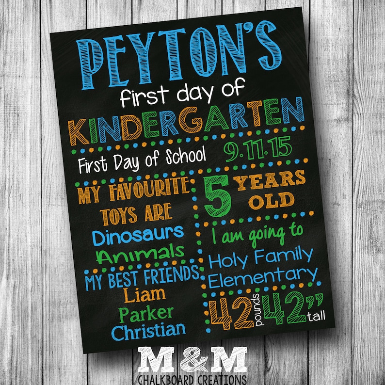 First Day of School Printable Chalkboard Poster First Day of - Etsy