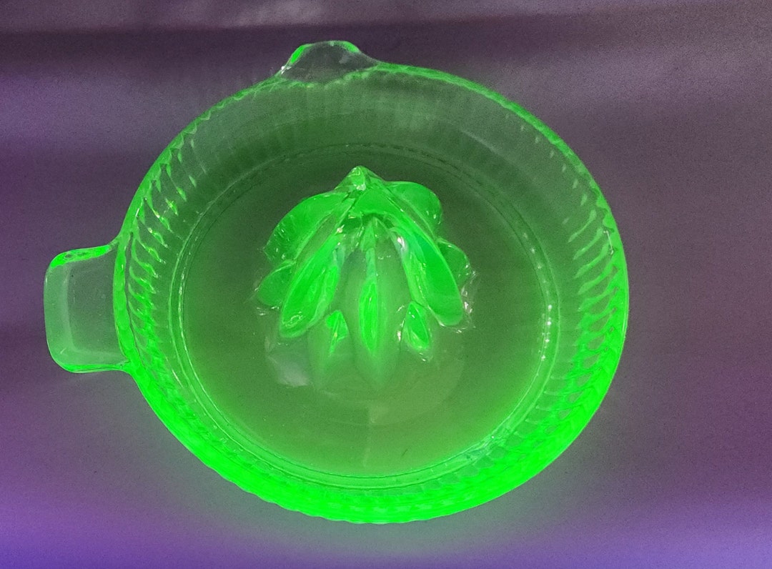 Uranium Glass Fruit Reamer Vintage Depression Glass Glowing - Etsy