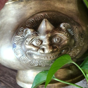 Planter Large Antique Brass Chinese Twin Lion Mask Foo Dog - Etsy