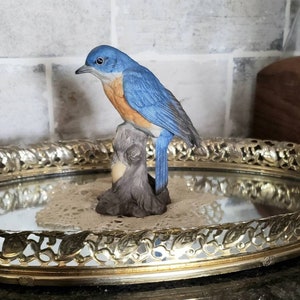 Boehm Bird Figurine Vintage Blue Bird Bisque Porcelain Home - Etsy