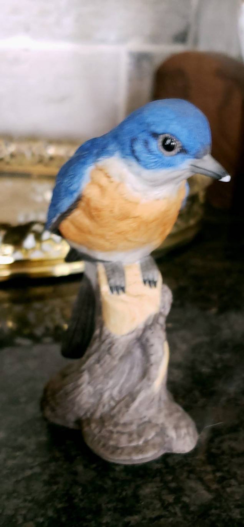 Boehm Bird Figurine Vintage Blue Bird Bisque Porcelain Home - Etsy